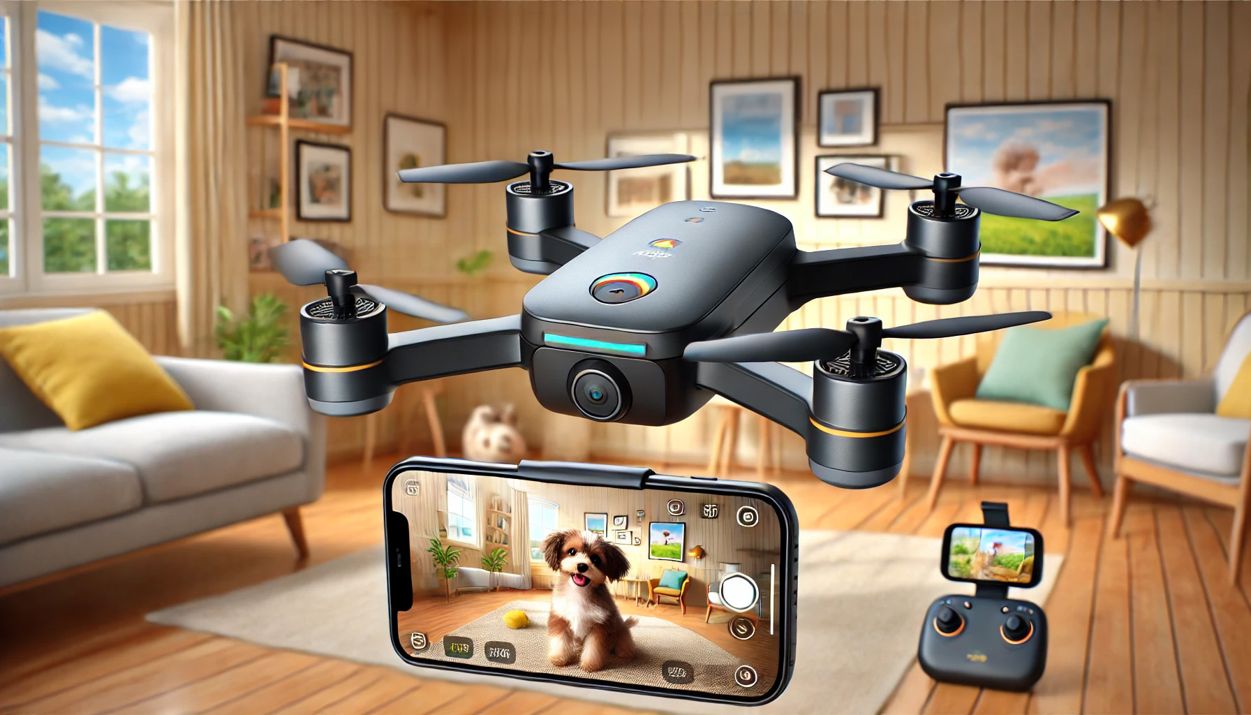 自動ペット撮影ドローン - たった400円1分でビジネスの新商品アイデアもAIが作成します。AIが考えた商品アイデア／ 架空商品 kakoo