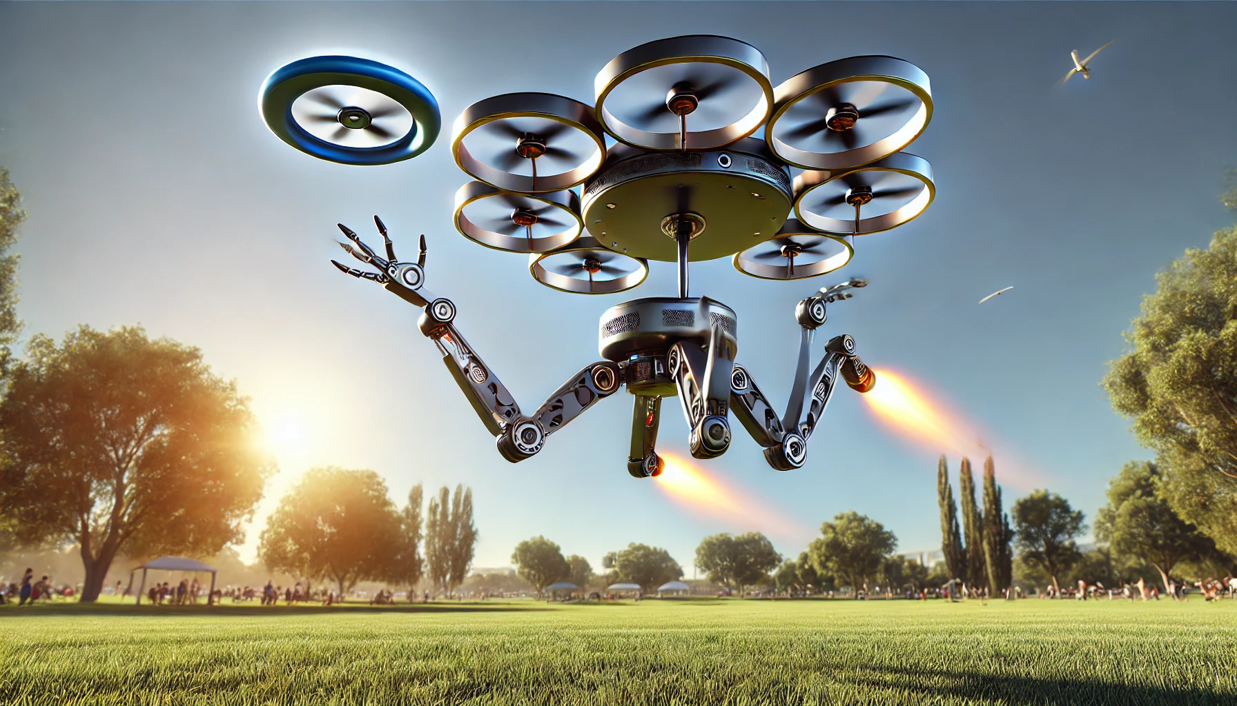 自動フリスビーキャッチャードローン - たった400円1分でビジネスの新商品アイデアもAIが作成します。AIが考えた商品アイデア／ 架空商品 ...