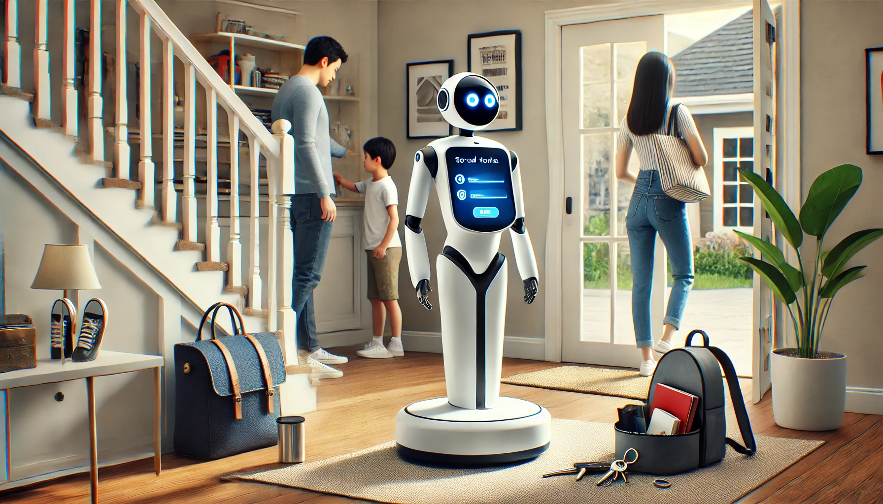 出る前オマエ 忘れ物防止ロボット - たった400円1分でビジネスの新商品アイデアもAIが作成します。AIが考えた商品アイデア／ 架空商品 kakoo