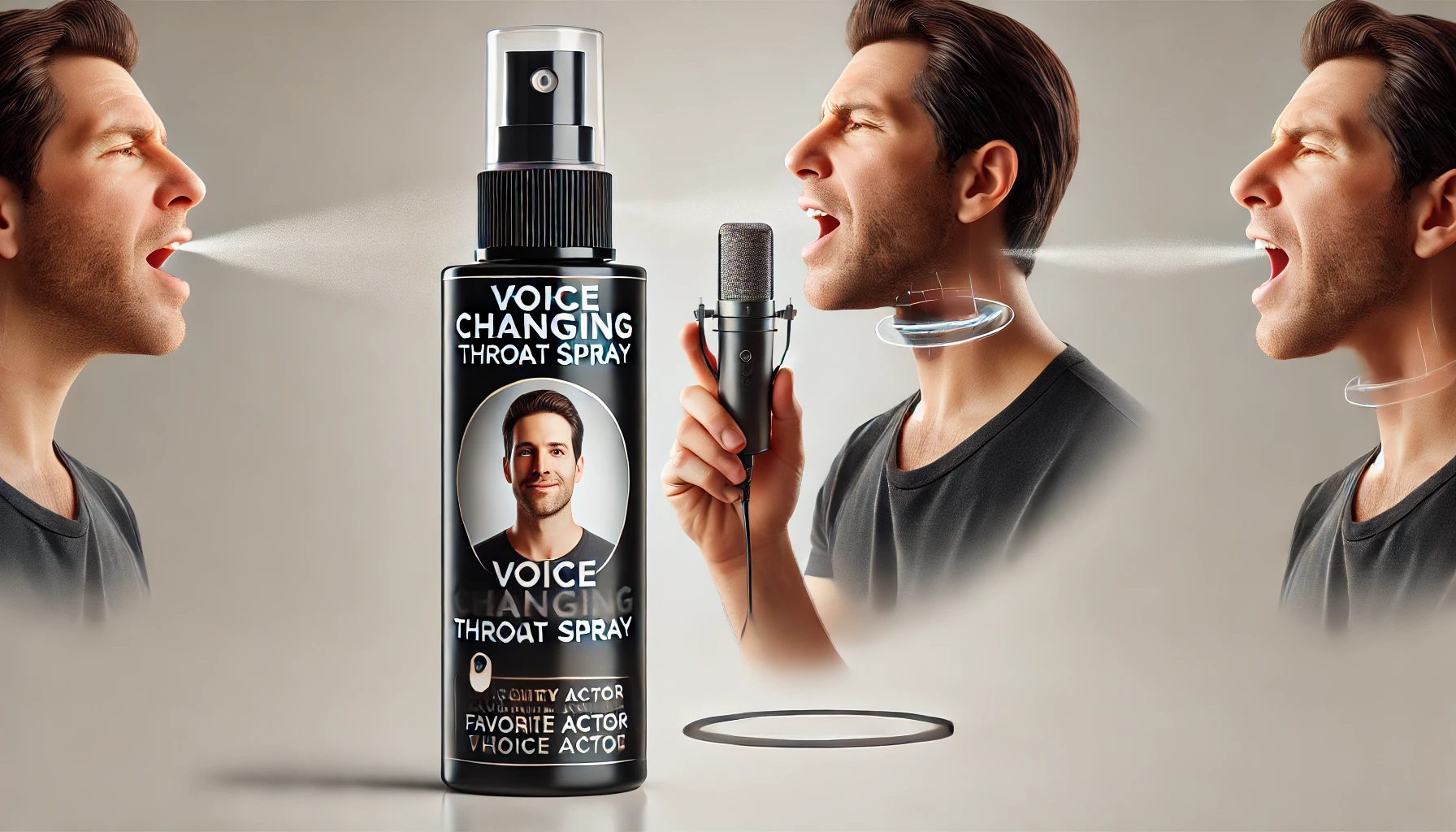 声変わりのどスプレー - たった400円1分でビジネスの新商品アイデアもAIが作成します。AIが考えた商品アイデア／ 架空商品 kakoo